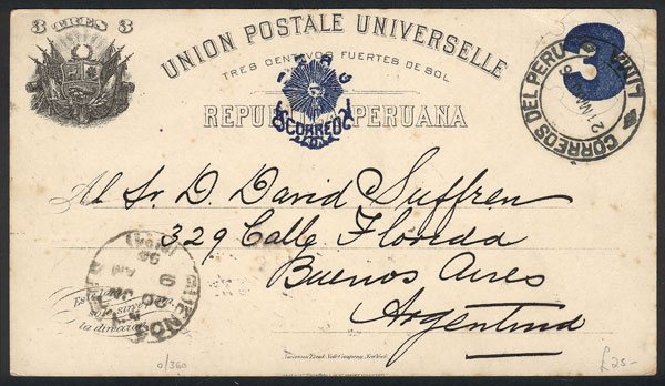 Stamp Auction - Peru postal history - Auction # 2048 WORLDWIDE ...